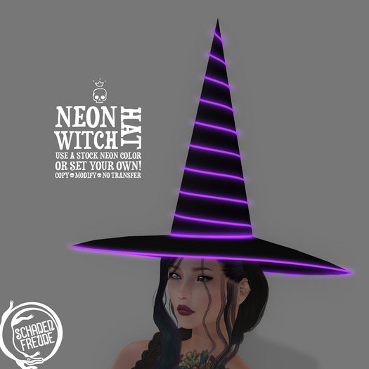 Second Life Marketplace - Schadenfreude Neon Witch Hat